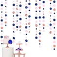 46Ft Navy Royal Blue Blush Pink Rose Gold Polka Dot Paper Circle ...