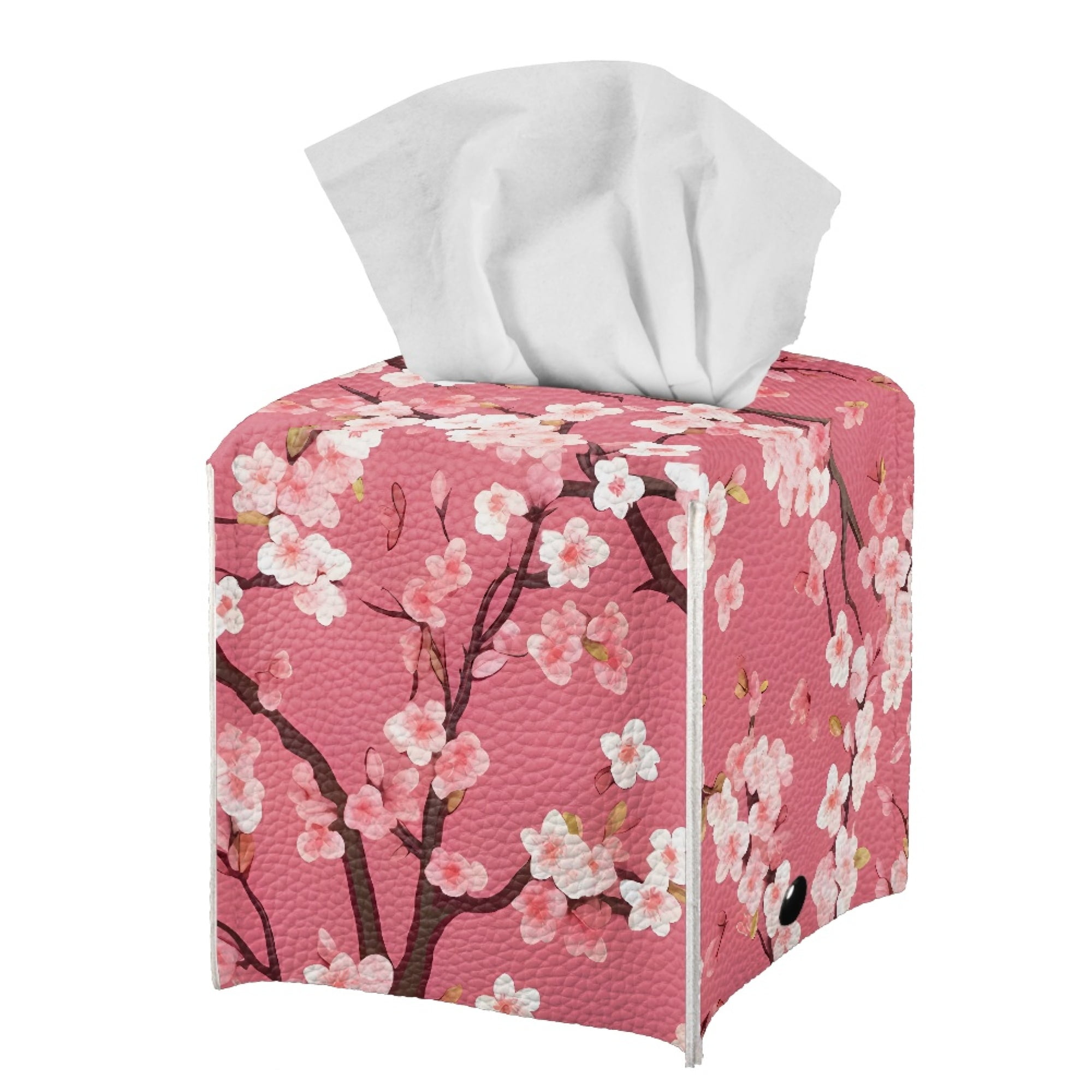 Vodetik Store Tissue Box Holder Black Sakura Paper Container PU Leather ...