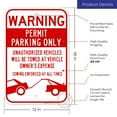 Permit Parking Only with Warning Sign, - Walmart.com
