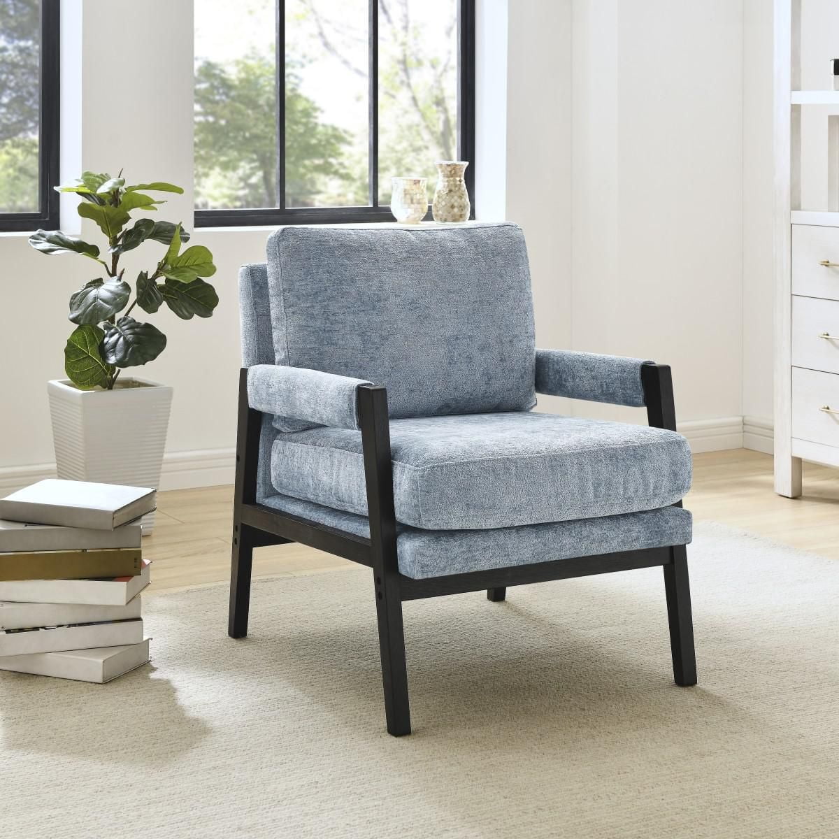 Click here for Brassex Terry Accent Chair  Blue prices