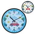 Car Cloud Pattern Wall Clock 12 Inch Voice Activated Night Light Silent ...