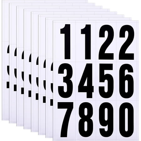 96 Pieces 8 Sets Vinyl Mailbox Number Stickers, Waterproof Numbers ...