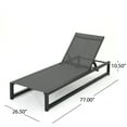 Nelson Outdoor Aluminum Framed Chaise Lounge with Grey Mesh Body, Black ...