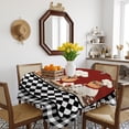 Cute Chef Black White Lattice Table Cloth 54x54in, Waterproof Square ...