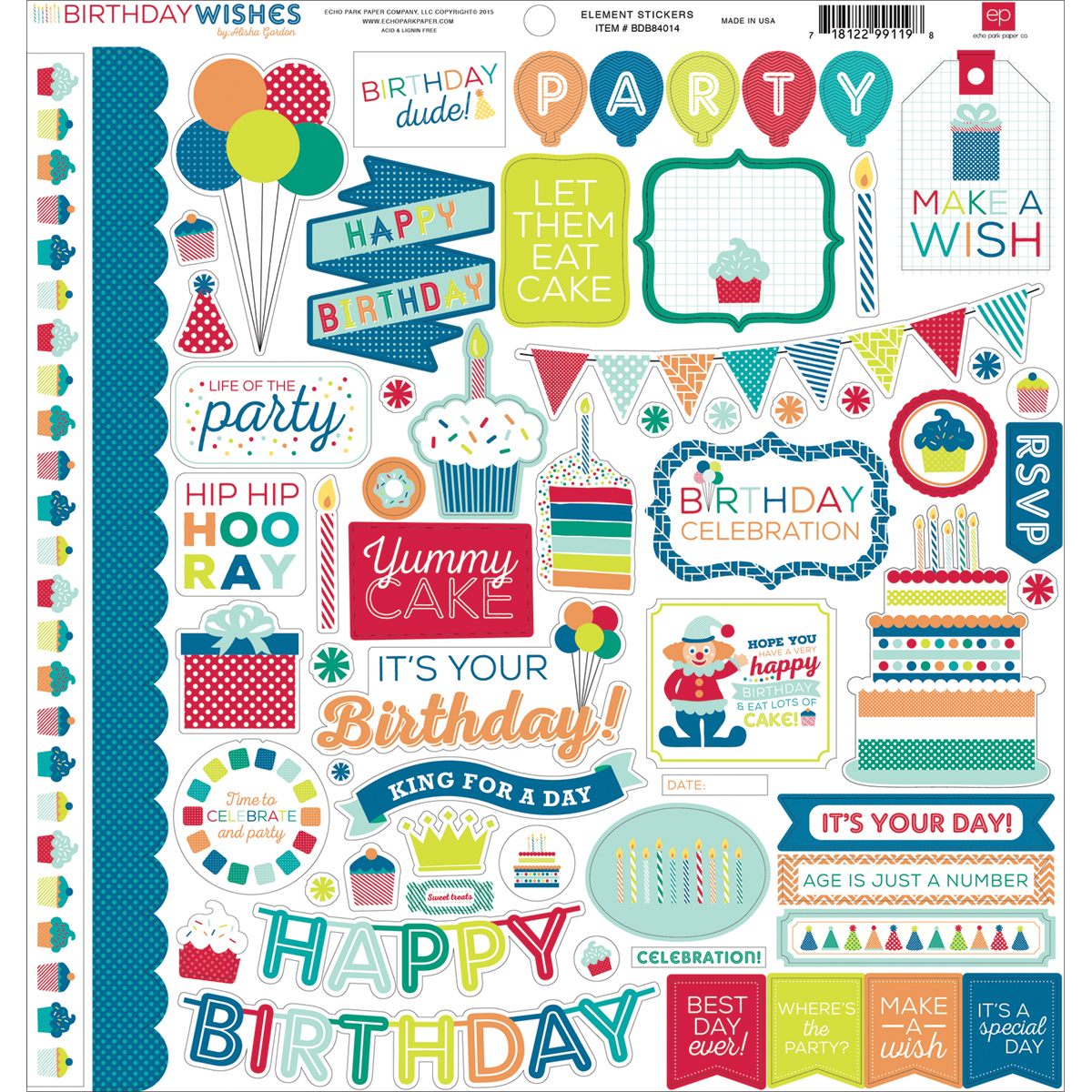 Birthday Wishes Boy Cardstock Stickers 12 X12 Element Walmart Birthday Wishes Boy Cardstock Stickers 12 X12 Element Walmart