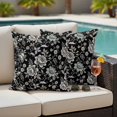 Damask Florals Pillow Covers 2 Pack Retro Flower Gray Ornate Vines Buds ...