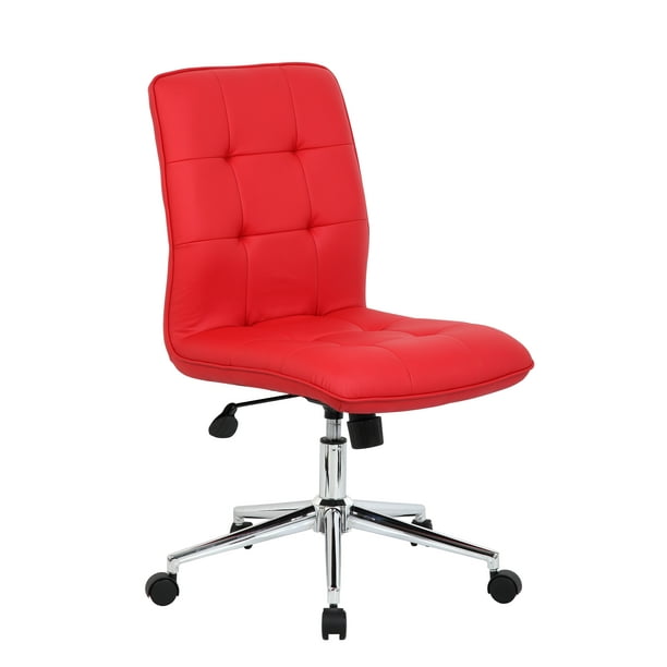 Boss Millennial Modern Faux Leather Computer and Desk Chair Red (B330 ...