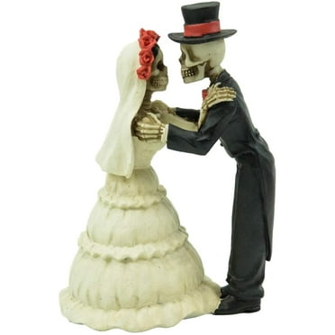 Ebros DOD Love Never Dies Skeleton Couple Bride and Groom Figurine8" Tall - Walmart.com