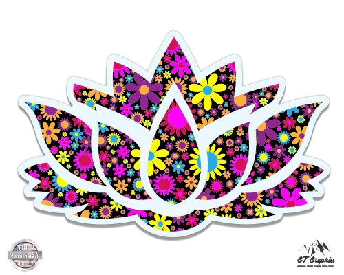 Lotus Flower - 8" Vinyl Sticker - For Car Laptop I-Pad - Waterproof ...