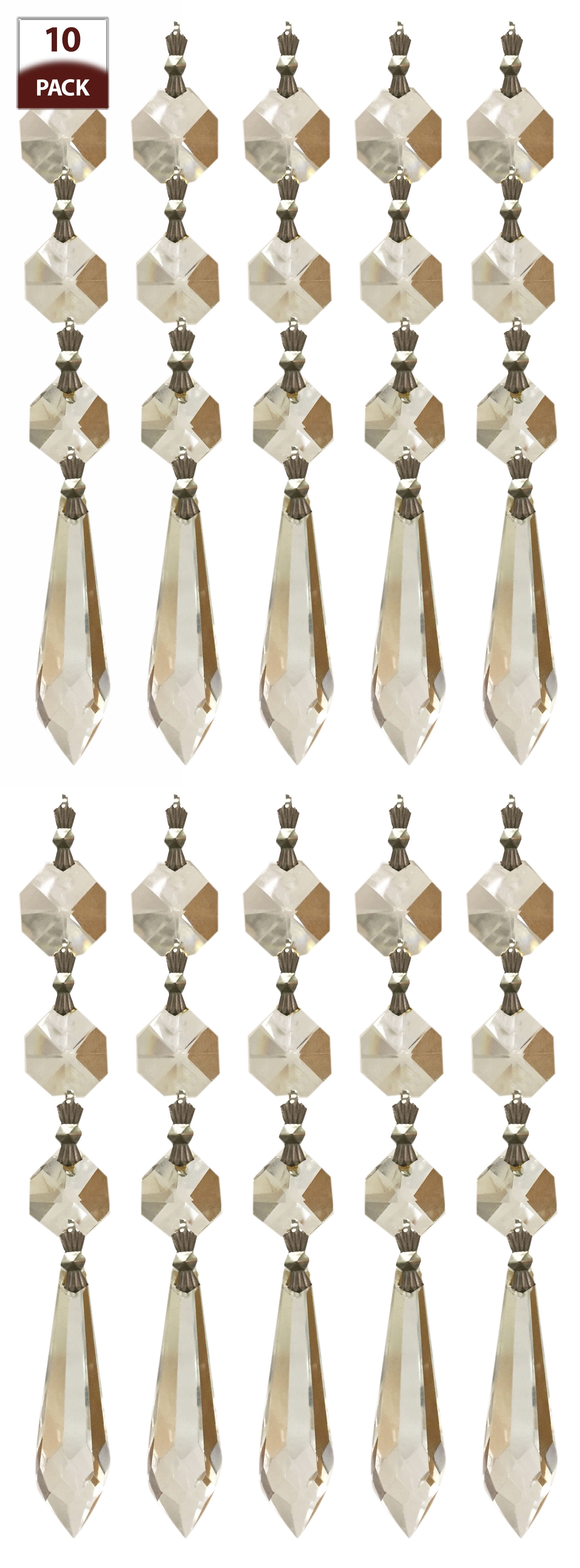 Royal Designs 10 Pack Chandelier Replacement Crystal Prisms Clear U ...
