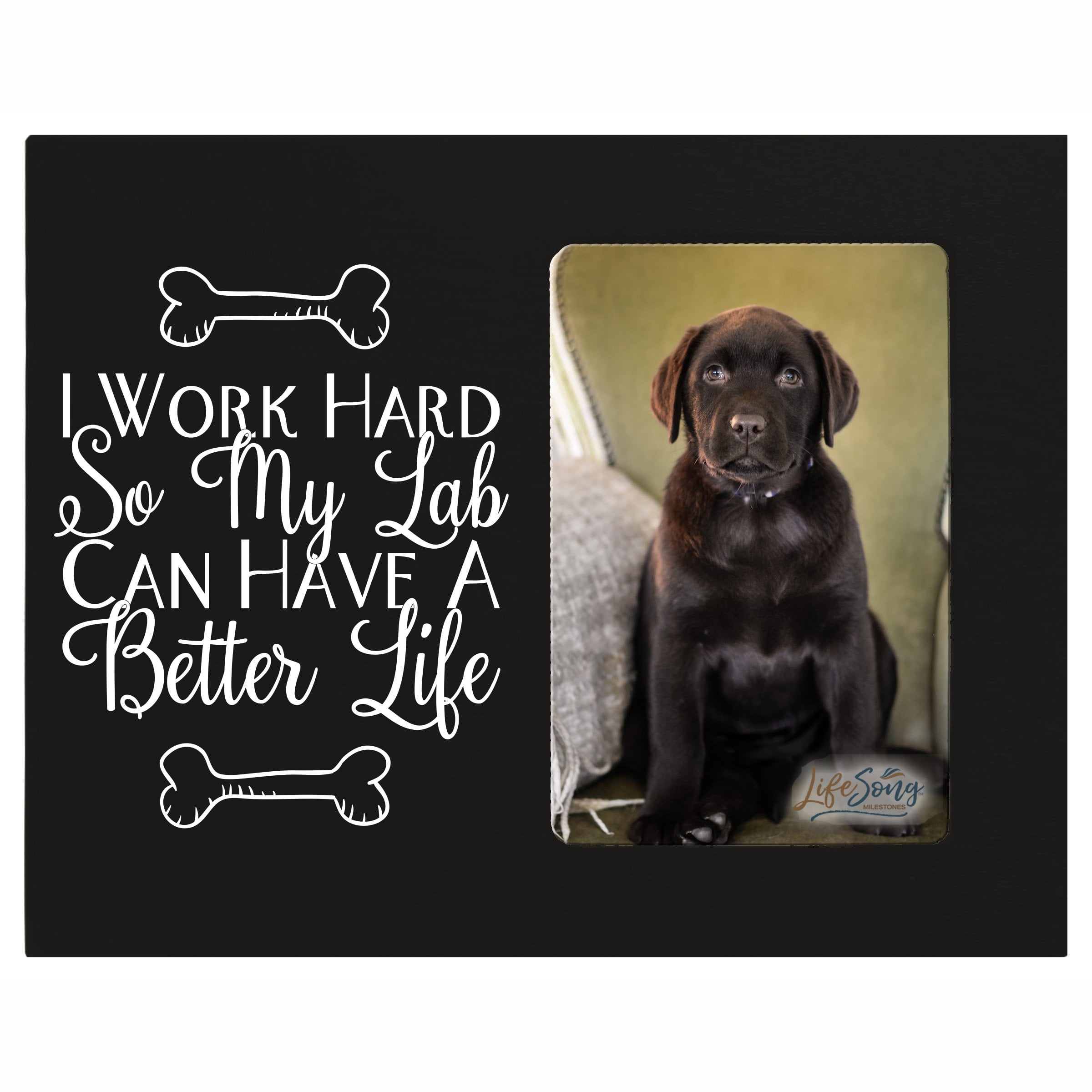 Printed Labrador Retriever Photo Frames - I Work Hard - Walmart.com