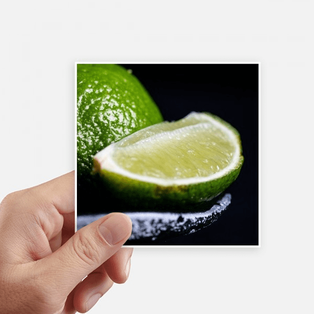 Fresh Fruits Green Lemon Picture Sticker Square Waterproof Stickers ...