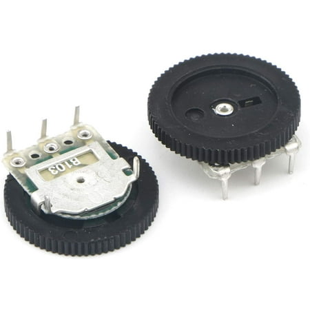 4PCS B103 10K Ohm 3 Pin Dial Wheel Potentiometer for Audio Stereo ...