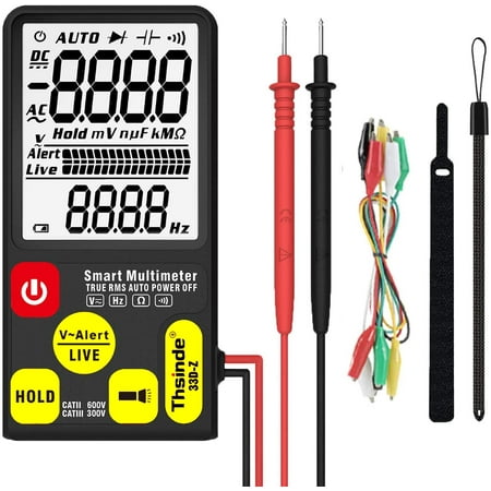Ultra-Portable Digital Multimeter - 3.5" LCD 3-Line Display Voltmeter ...