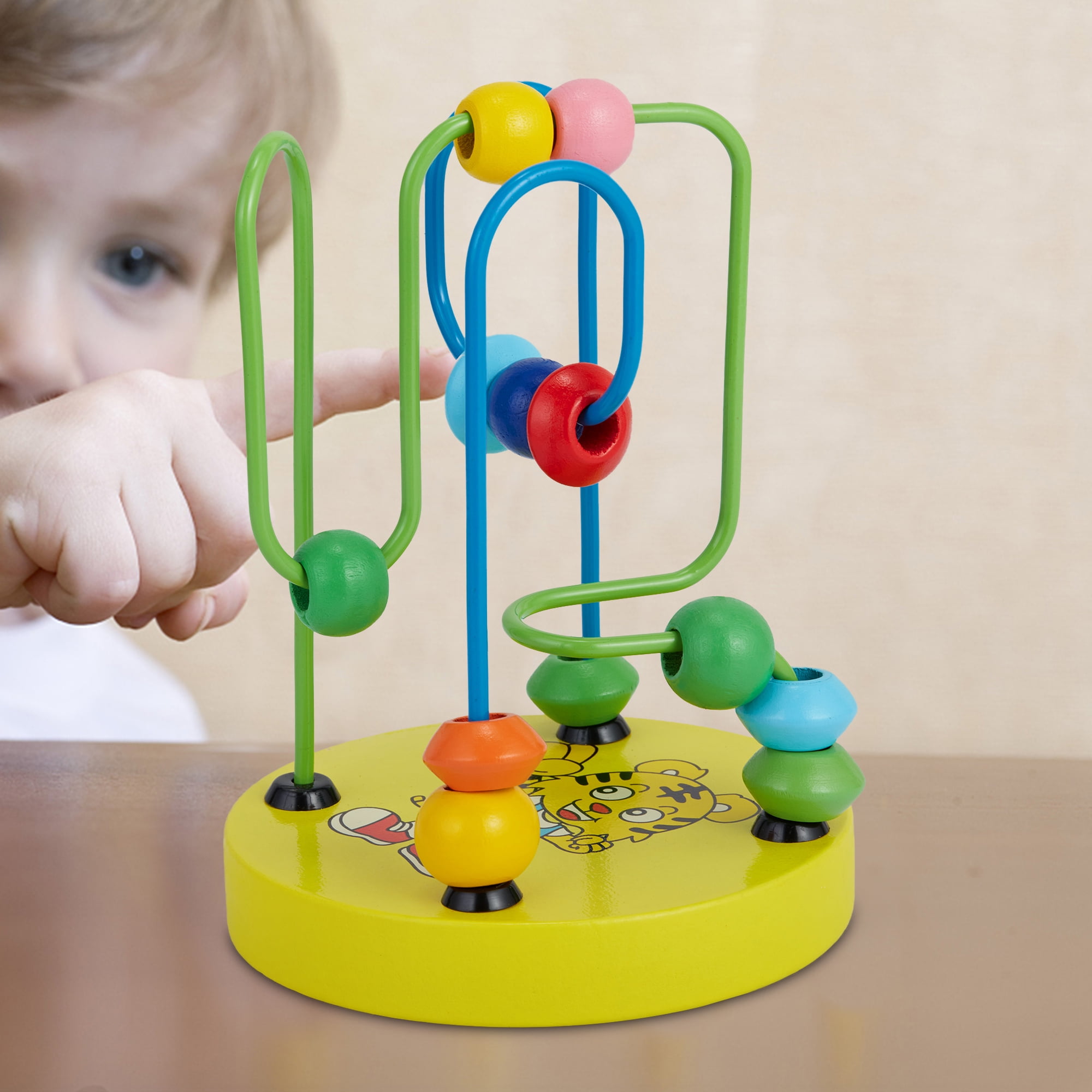 Bead Maze Roller Coaster Wooden Educational Circle Toy for Toddlers ...