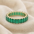 Baguette Cut Emerald Eternity Ring, Stackable Minimalist Promise Ring ...