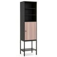 57 Inch Bathroom Tall Cabinet with 1 Door and 4 Shelves Narrow Storage ...