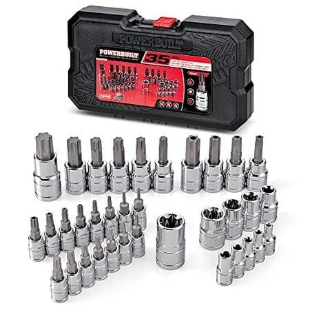 Powerbuilt 35 Piece Master Bit Socket Set 1/4, 3/8 and 1/2 Inch Drive ...