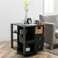 "CAIDI 24"" Rotating End Table with Storage, Magazine Rack and Drawers ...