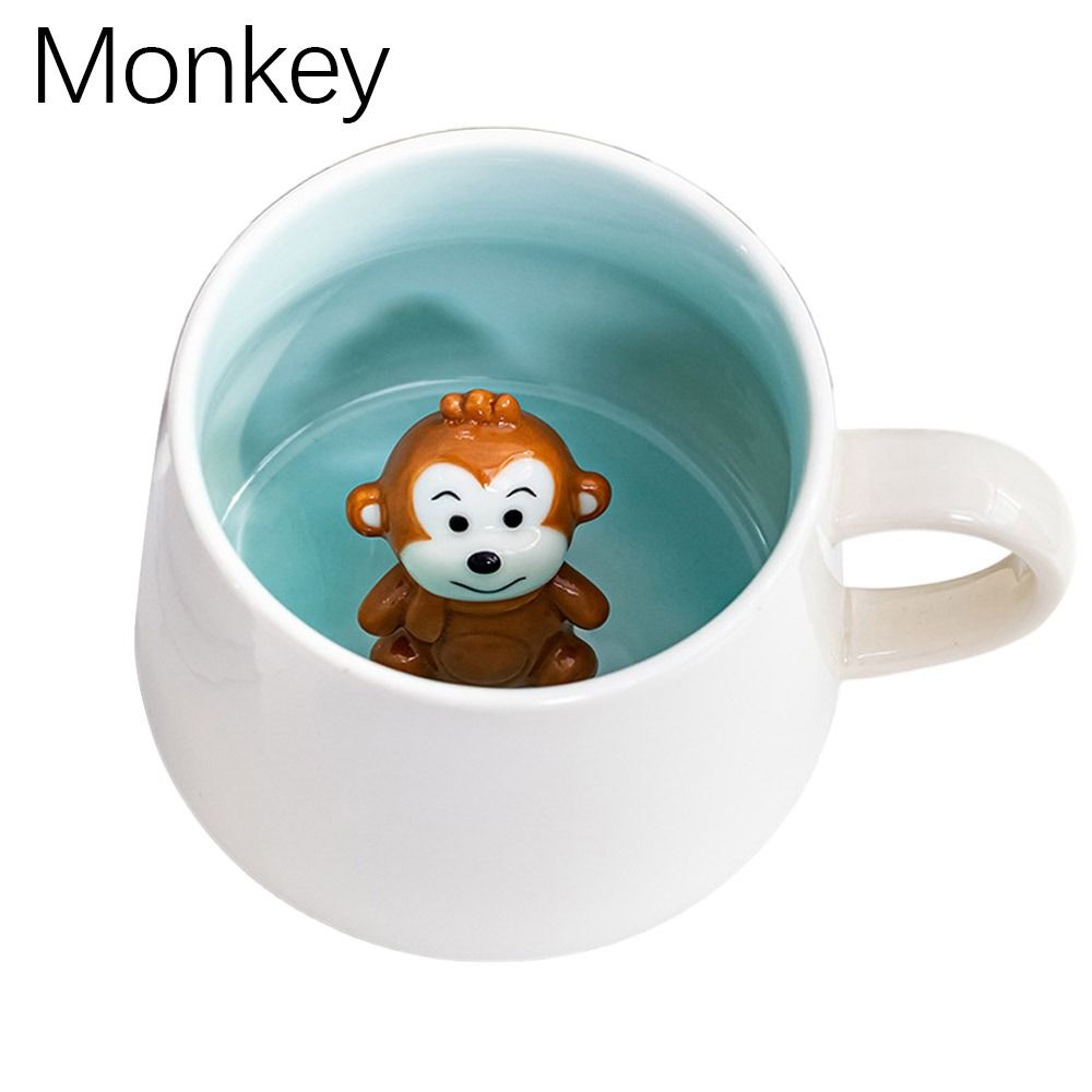 Cartoon Animal Figurine Zodiac With Lid Spoon Water Cup Milk Tea Cup ...