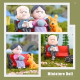 Miniature Elderly Couple Figurine Decoration: 2 Sets of Grandparents ...