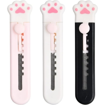 3 Colors，3Pcs Mini Letter Opener, Portable Retractable Utility Knife ...