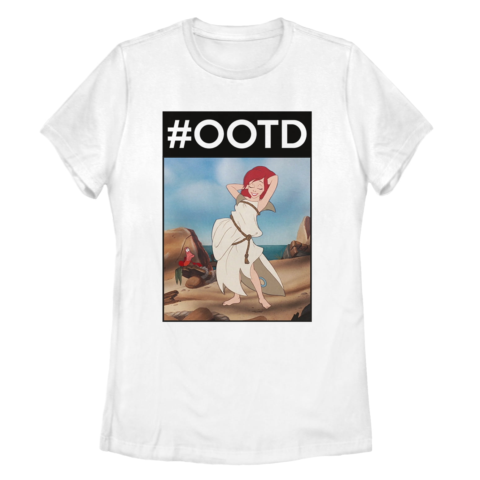 Women's The Little Mermaid Ariel #OOTD Graphic Tee White Medium ...