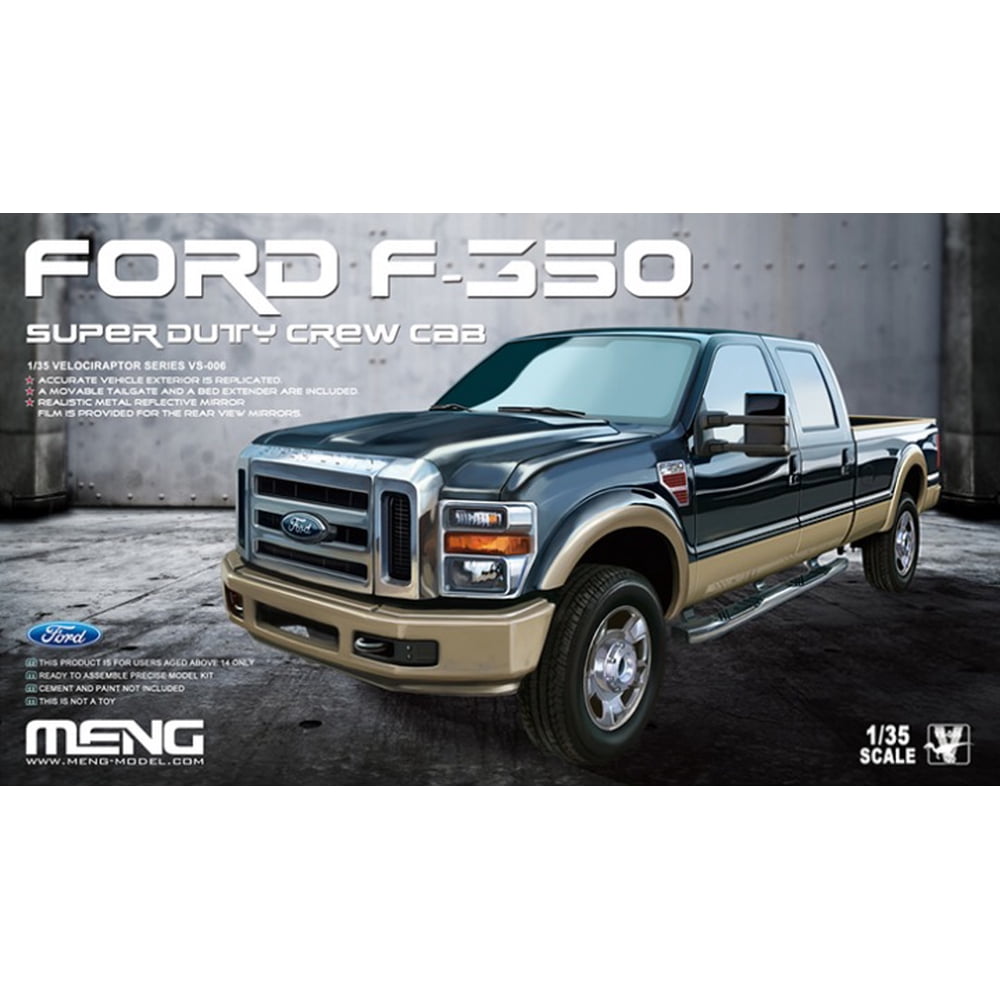Meng 1:35 Ford F-350 Super Duty Crew Cab Pickup Truck - Plastic Model ...