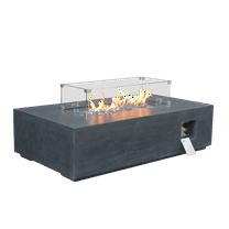 Elementi Manhattan 36-Inch Concrete Outdoor Natural Gas Fire Pit Table ...