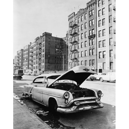 Bronx Street In New York City. An Abandoned Automobile History (18 x 24 ...