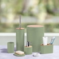 Cerbior Decorative 6 Pcs Bamboo Bathroom Accessories Sets Irregular