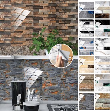 KASARO Wall Tile Peel and Stick Mosaic Shell Backsplash Tile for ...