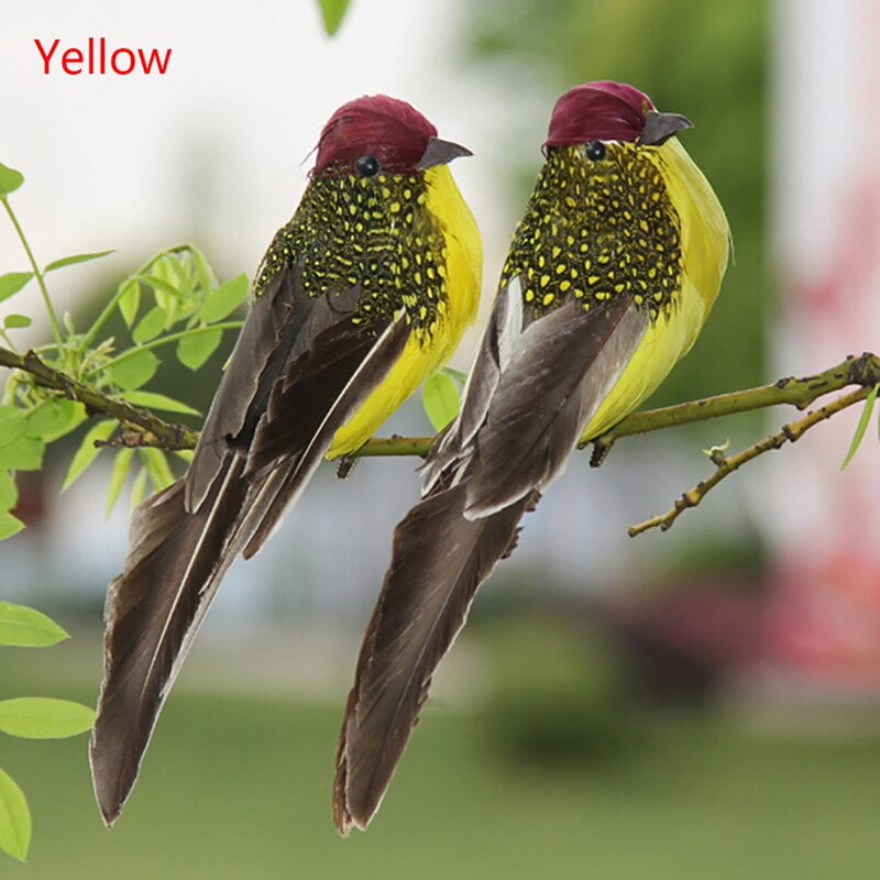 Fuwaxung 1/2PCS Artificial Birds Fake Foam Animal Simulation Feather ...