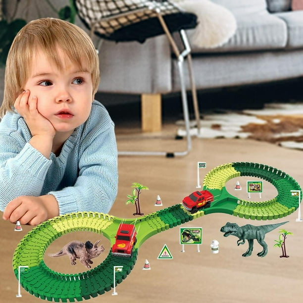 DIY Dinosaur Track Toy Set Build Adventure Flexible Kids Activities ...