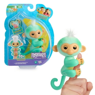 WowWee Fingerlings Interactive Baby Monkey Bella, Pink with Yellow Hair ...