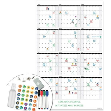Free Shipping! Large Dry Erase Wall Calendar - 38" x 58" - Undated ...