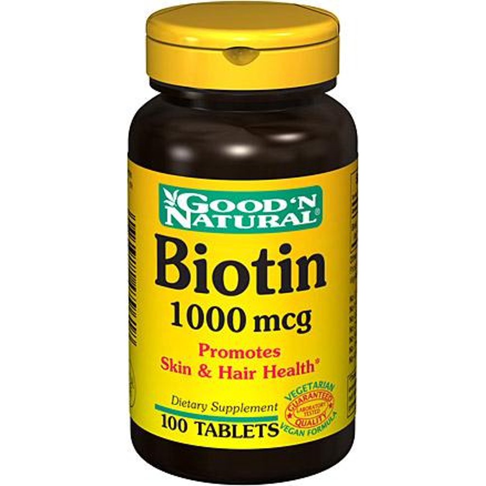 Biotin 1,000 mcg Good 'N Natural 100 Tabs - Walmart.com - Walmart.com