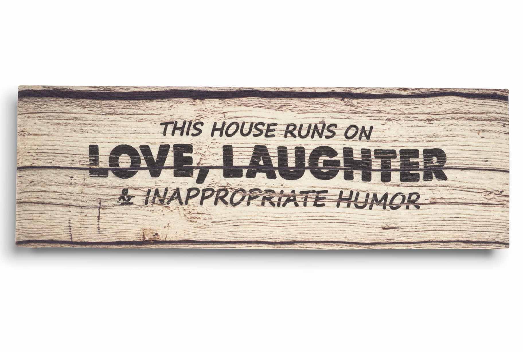 Inkdotpot Stretched Canvas Quotes Wall Art Decor, This House Runs On ...