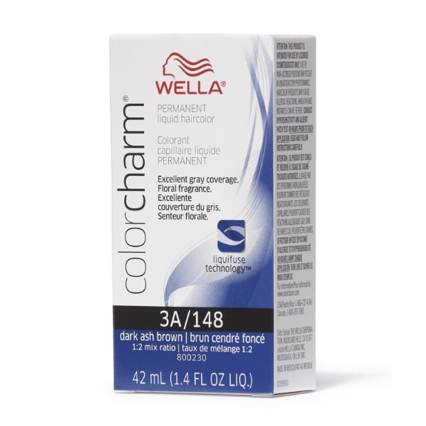 Wella COLOR CHARM, HAIR COLOR Permanent Liquid Haircolor, 3A/148 Dark ...