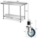 Costway 30'' x 48'' Stainless Steel Commercial Kitchen Work Table w/ 4 ...