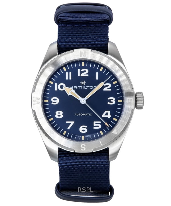 Hamilton Khaki Field Expedition Textile Strap Blue Dial Automatic ...