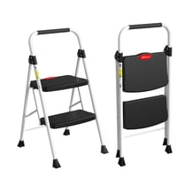HBTower 2 Step Folding Ladder, Household Step Stool with Snap-Lock ...
