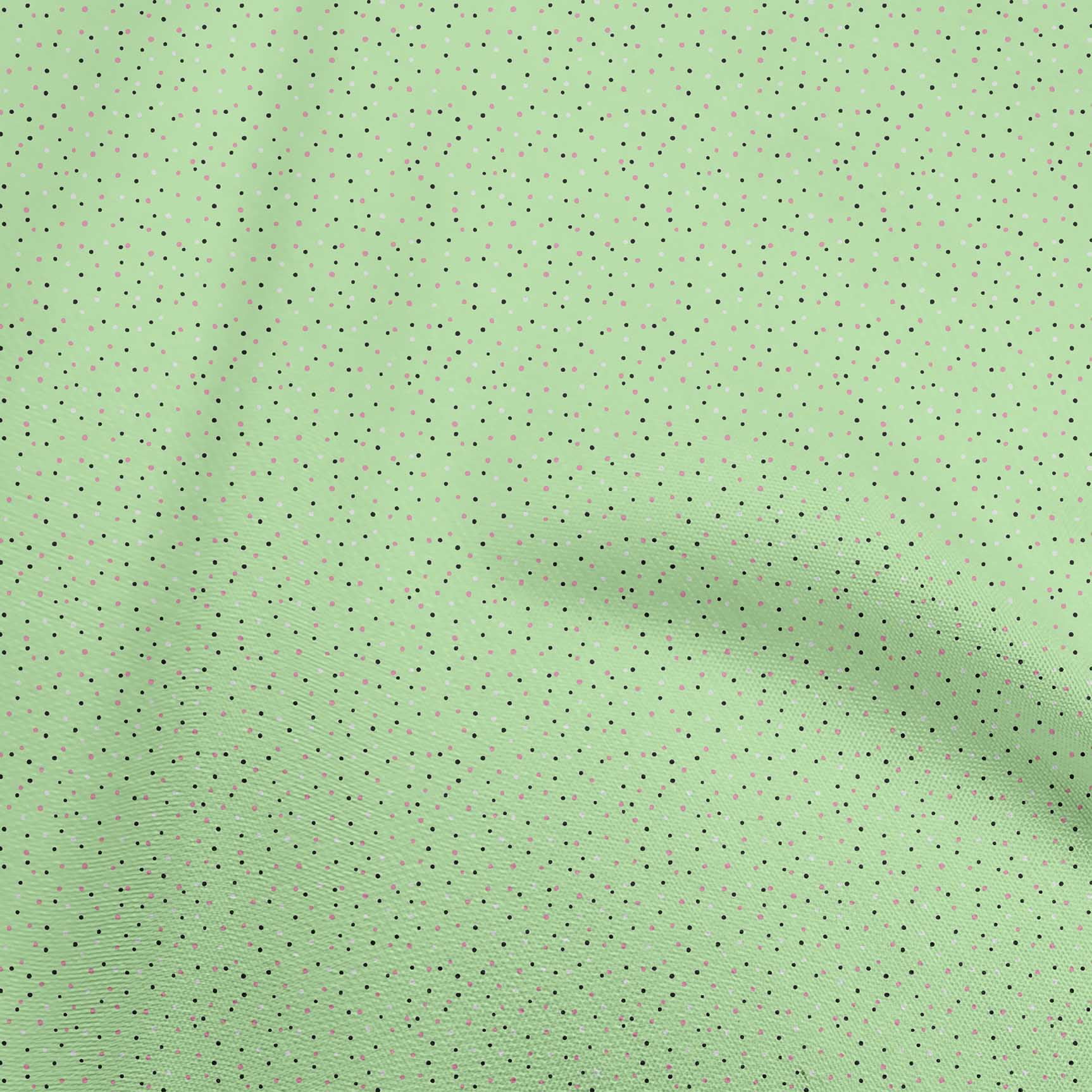 oneOone Cotton Jersey Mint Green Fabric Dots Sewing Material Print ...
