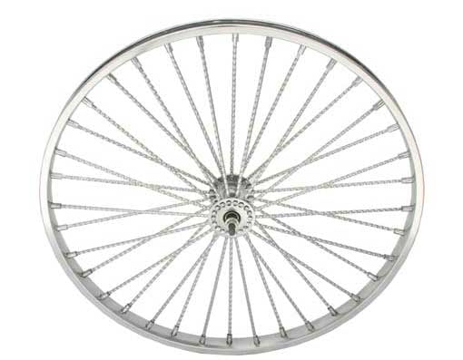 26" 36 Twisted Spoke Front Wheel Chrome. Bicycle wheel, bike wheel ...