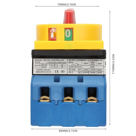 Protection Switch, Load Circuit Breaker Switch, 70×80×115mm 440V Silver ...