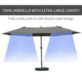 Outsunny 15' Steel Rectangular Patio Umbrella, Double Sided, Crank ...