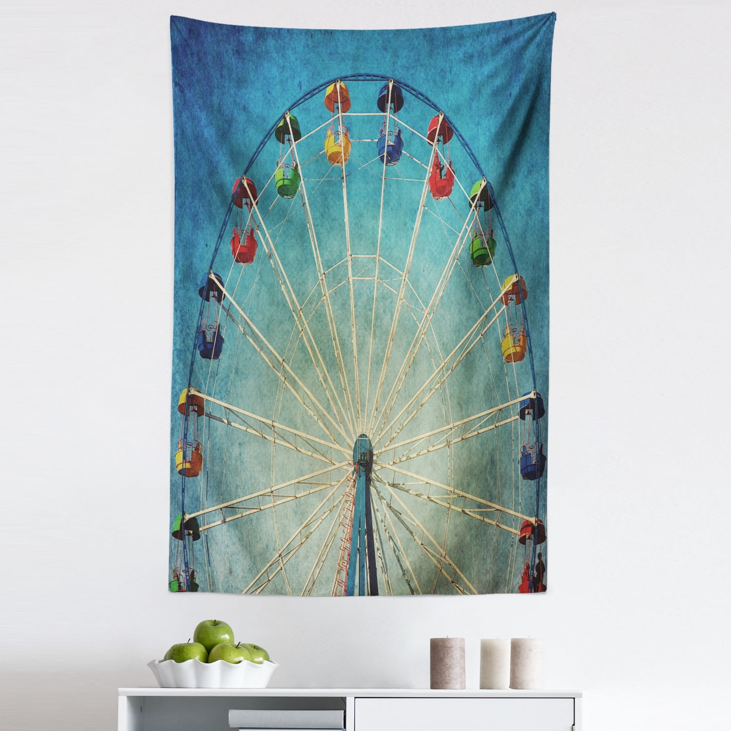 Vintage Tapestry, Giant Vertical Revolving Ferris Wheel Activity up ...