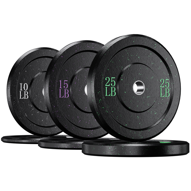 GIKPAL 100lb 2-inch Olympic Weight Plates, Durable Recycled Rubber ...
