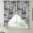 Black Weave Mesh Swag Valances for Windows 2 Pack Modern Minimalist ...