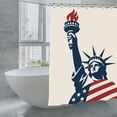 4th of July Patriotic Shower Curtain Liberty Torch Flag Bathroom ...